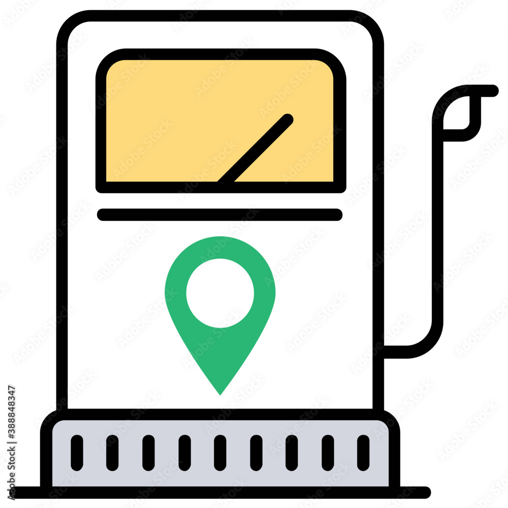 Map pin pointer with gas station sign, gas station location icon Stock ...