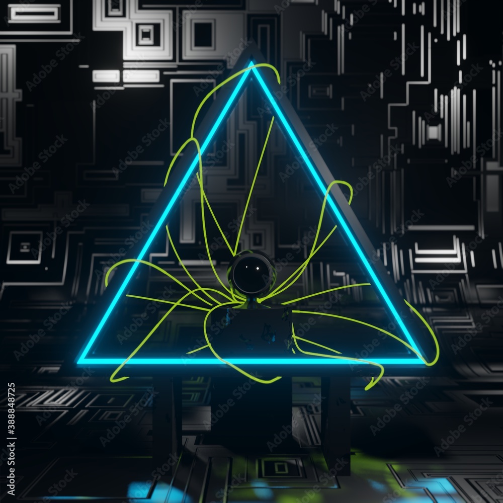 Illuminati symbols, masonic sign, all seeing eye modern style neon ...