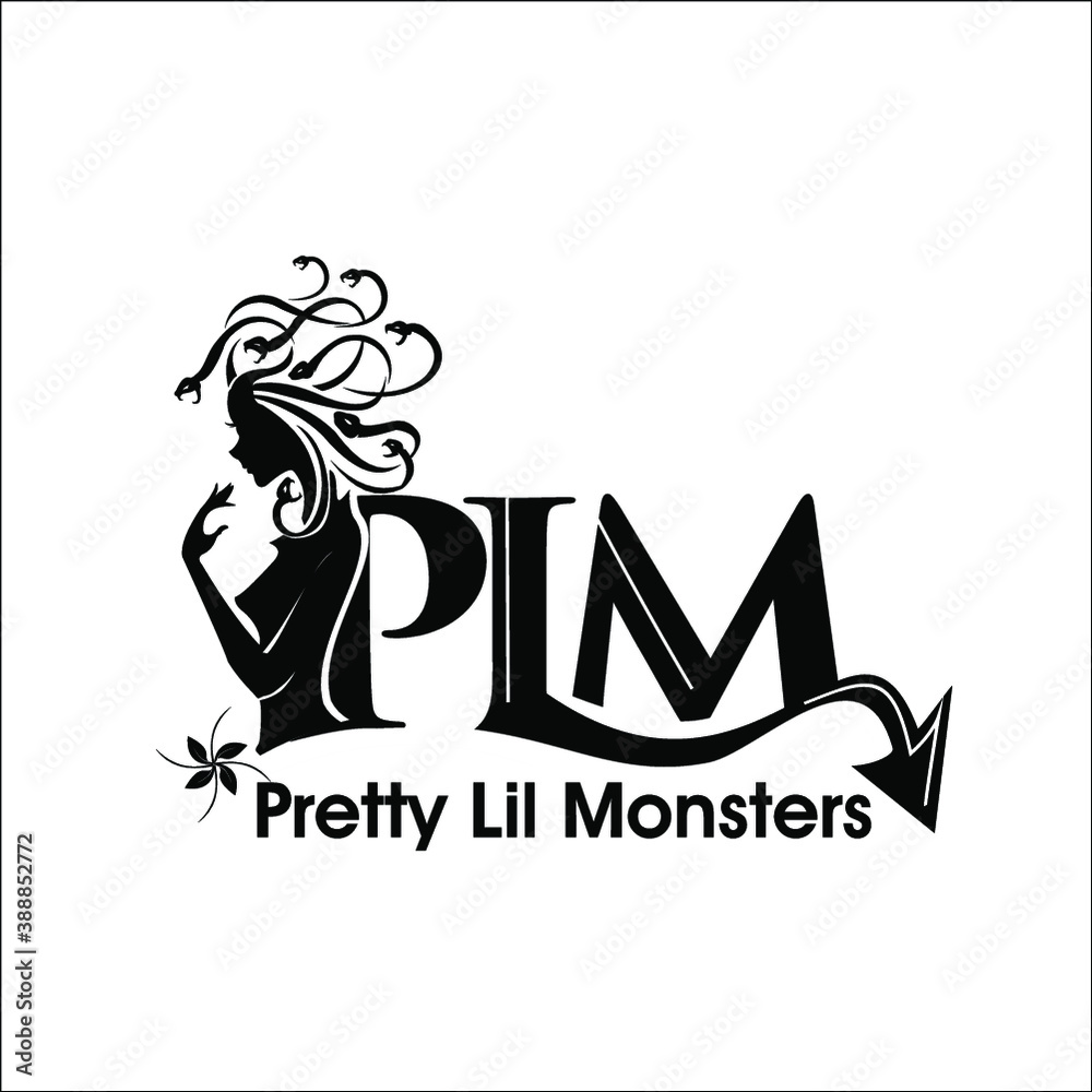 Snake hair Woman Pretty Monster logo exclusive design inspiration Stock ...
