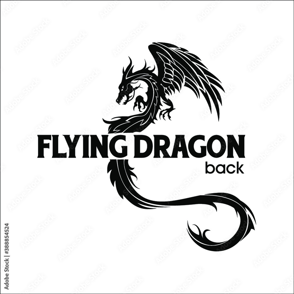 Flying Dragon Back logo exclusive design inspiration Stock Vector ...