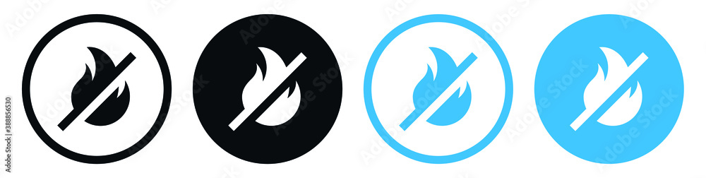 No Fire icon symbol, no flame logo sign for apps and websites Stock ...