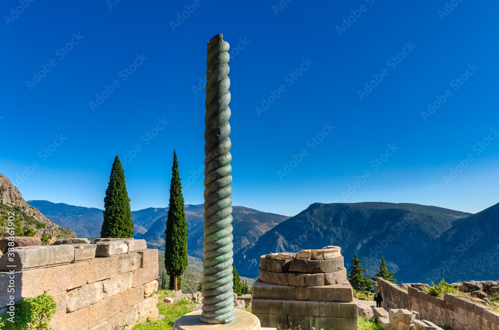 Archeological site of Delphi, Greece, a sacred precinct in ancient ...