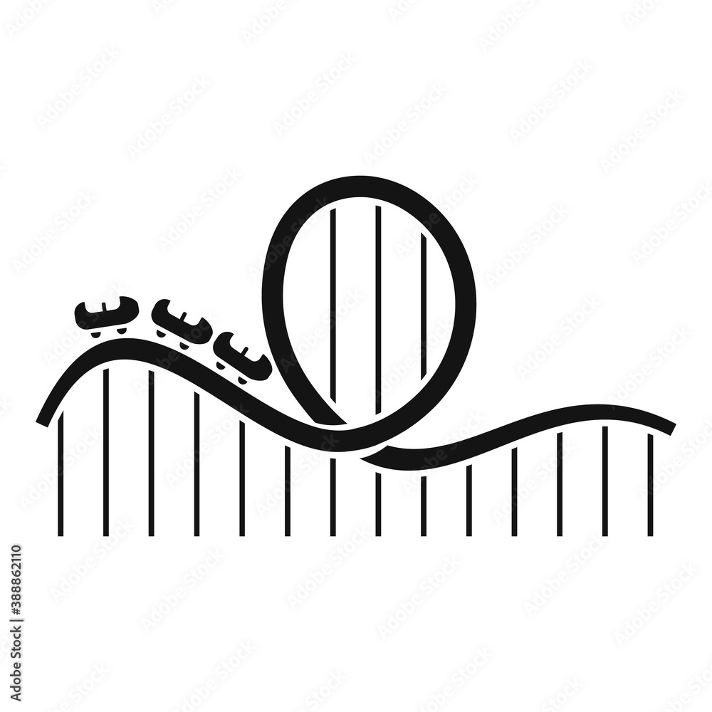 Roller coaster carousel icon. Simple illustration of roller coaster ...