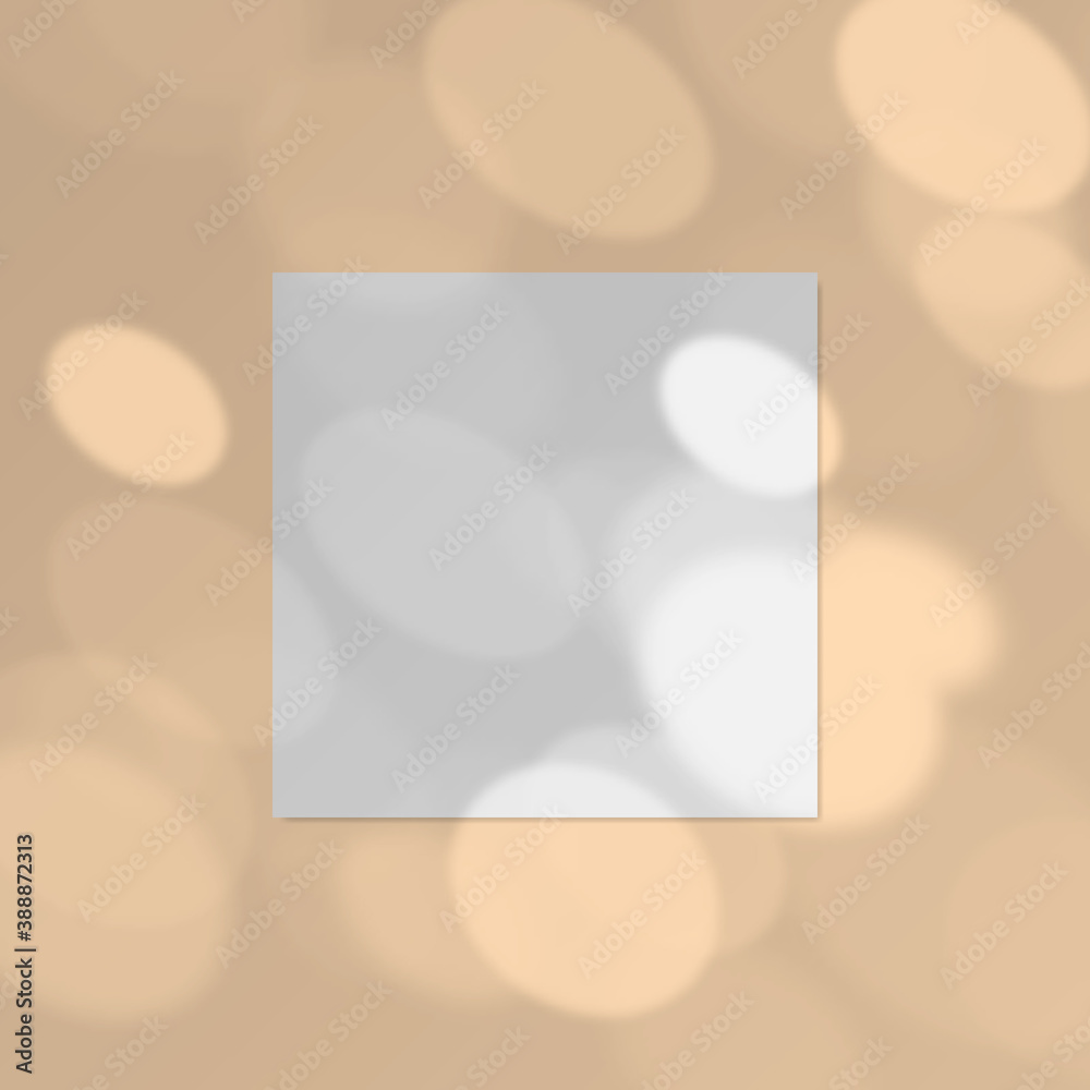 Vector illustration of square paper mockup with realistic dappled light ...