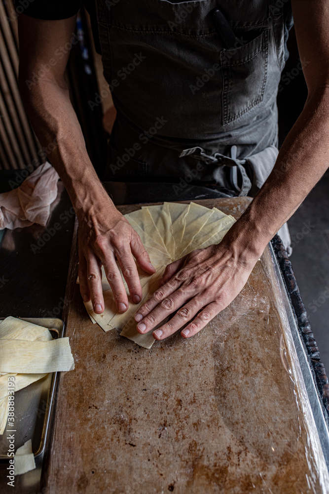 Chef making a modern enchilada Stock Photo | Adobe Stock