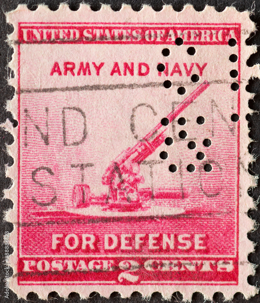 USA - Circa 1940: a postage stamp printed in the US showing an anti ...