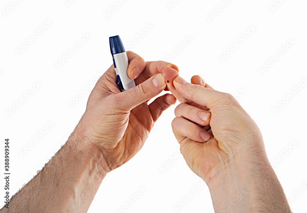 The process of squeezing of a finger to get it to bleed a little more ...