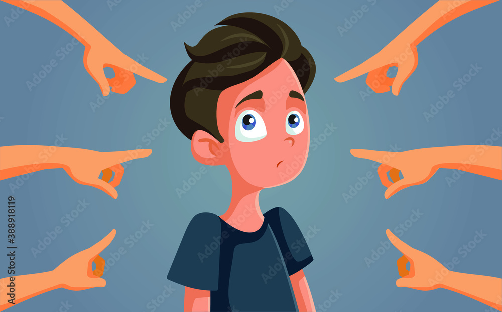 Sad Teenage Boy Feeling Insecure Being Bullied Stock Vector | Adobe Stock Sad Teenage Boy Feeling Insecure Being Bullied Stock Vector | Adobe Stock