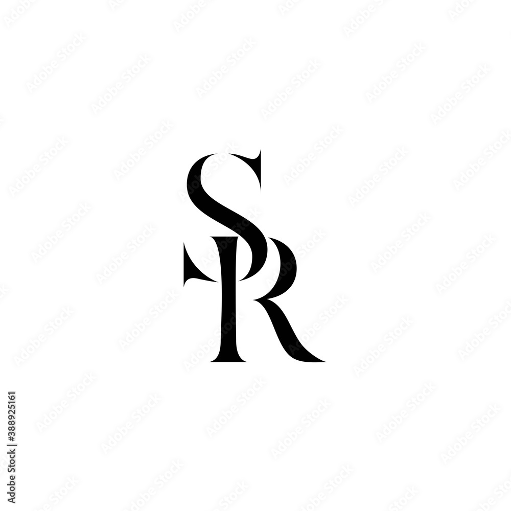 letter SR monogram Stock Vector | Adobe Stock
