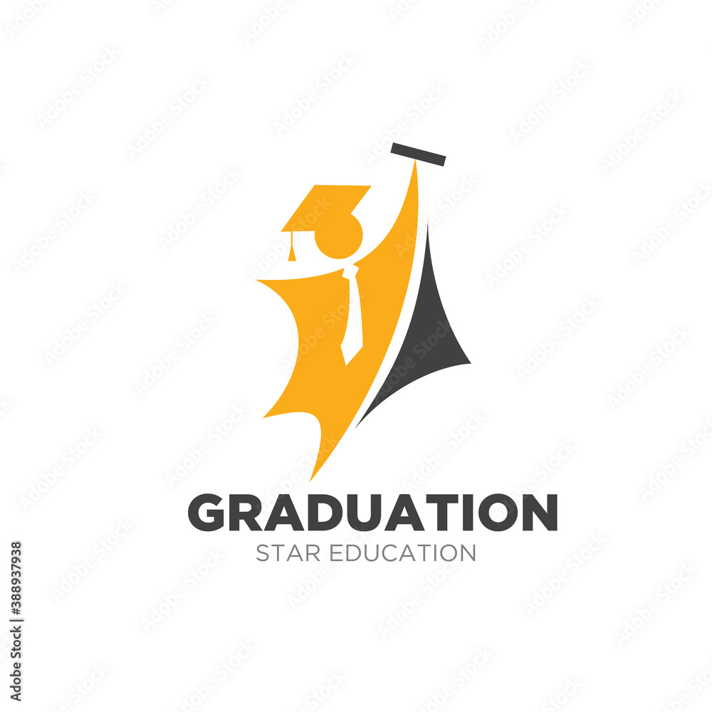 star graduation logo designs for education service Stock Vector | Adobe ...