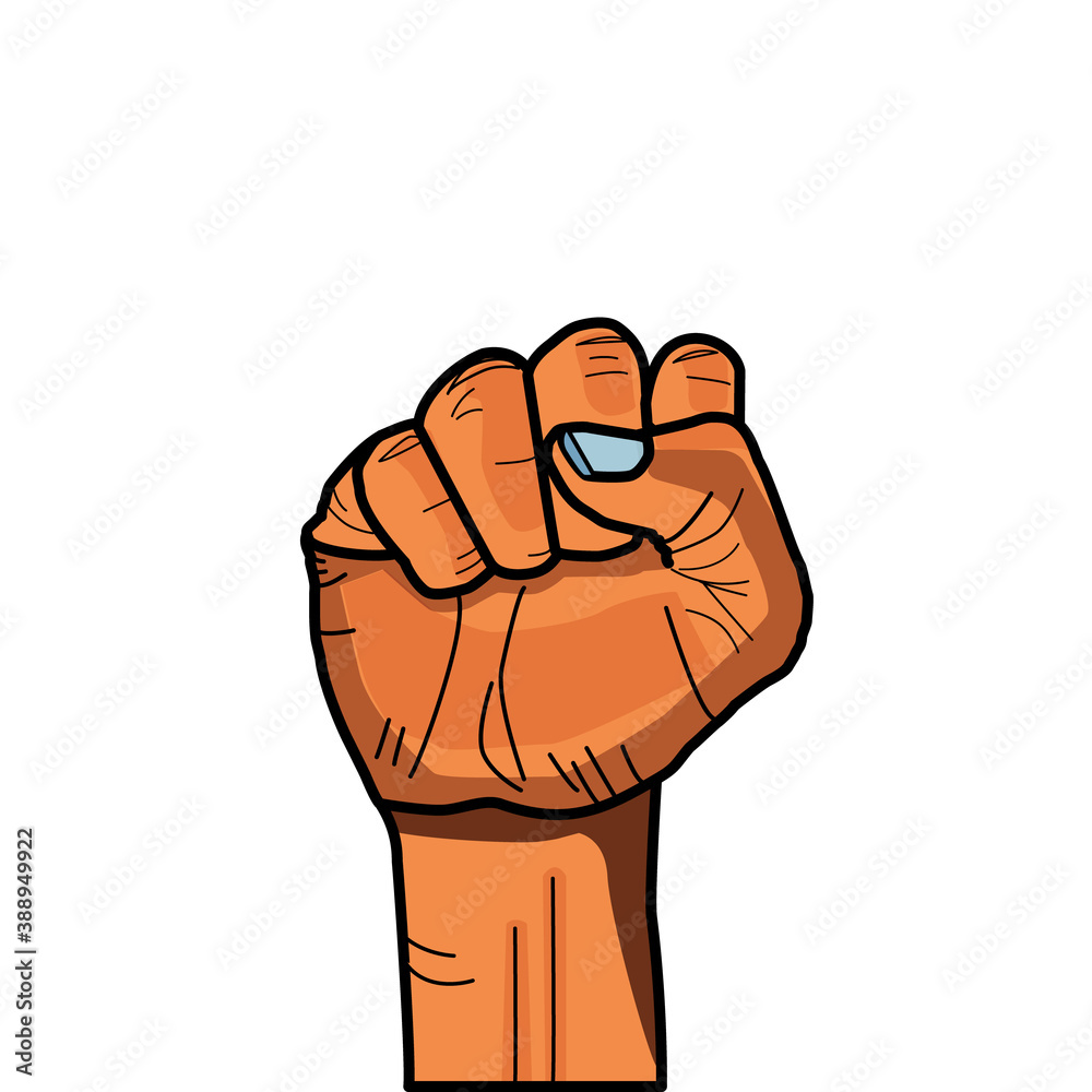 Vecteur Stock Isolated illustration of a fist with a cartoon style ...