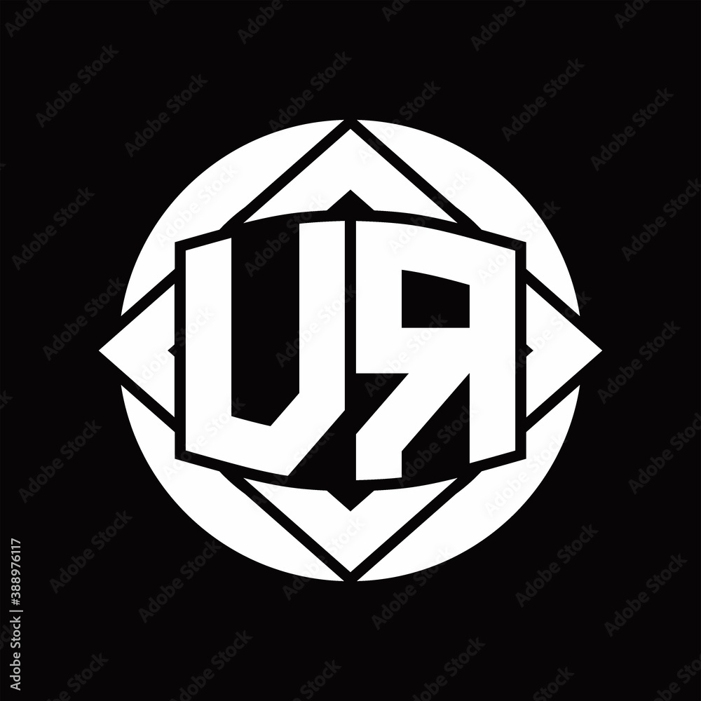 VR Logo with circle rounded and square rotate design template Stock ...