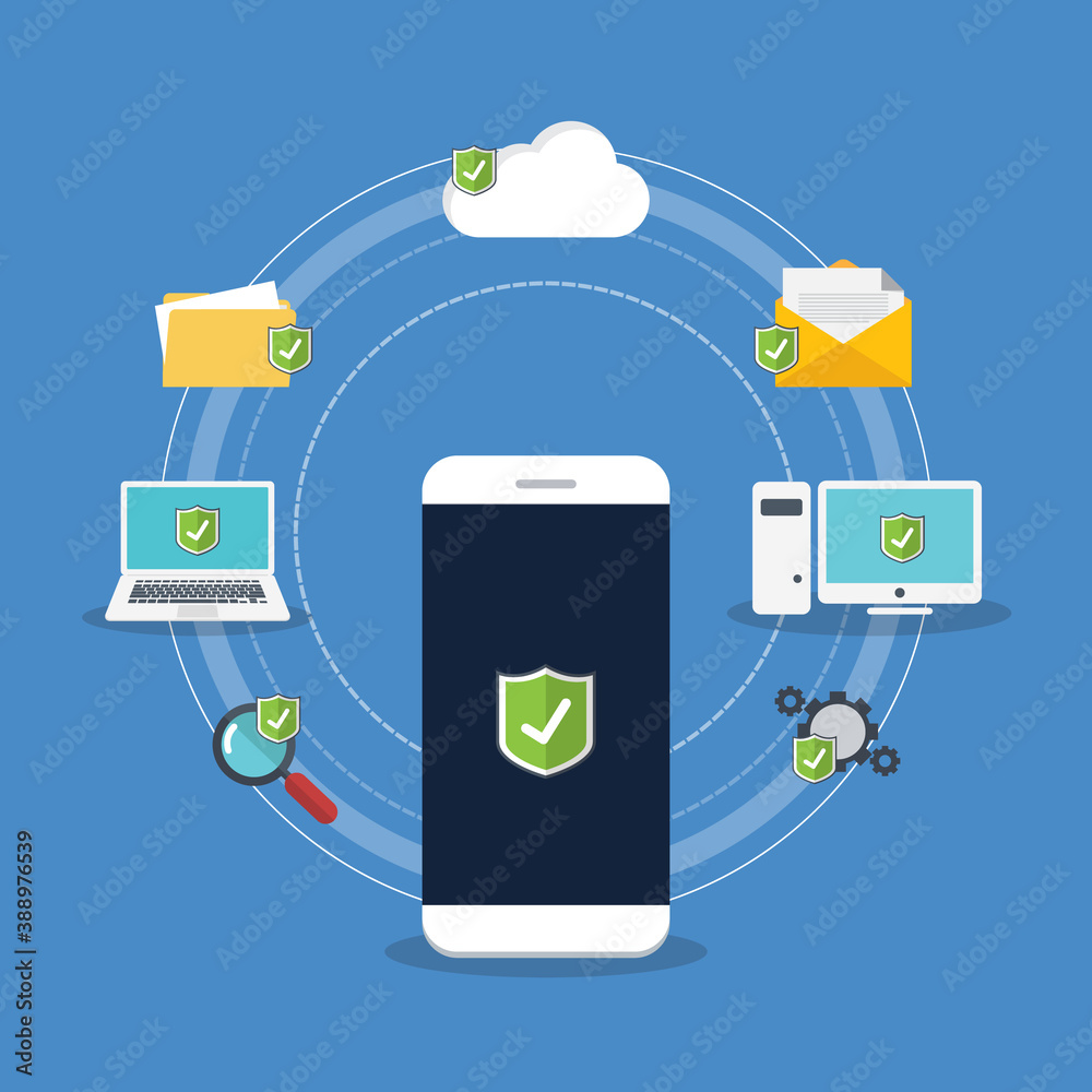 Secured internet Stock Illustration | Adobe Stock