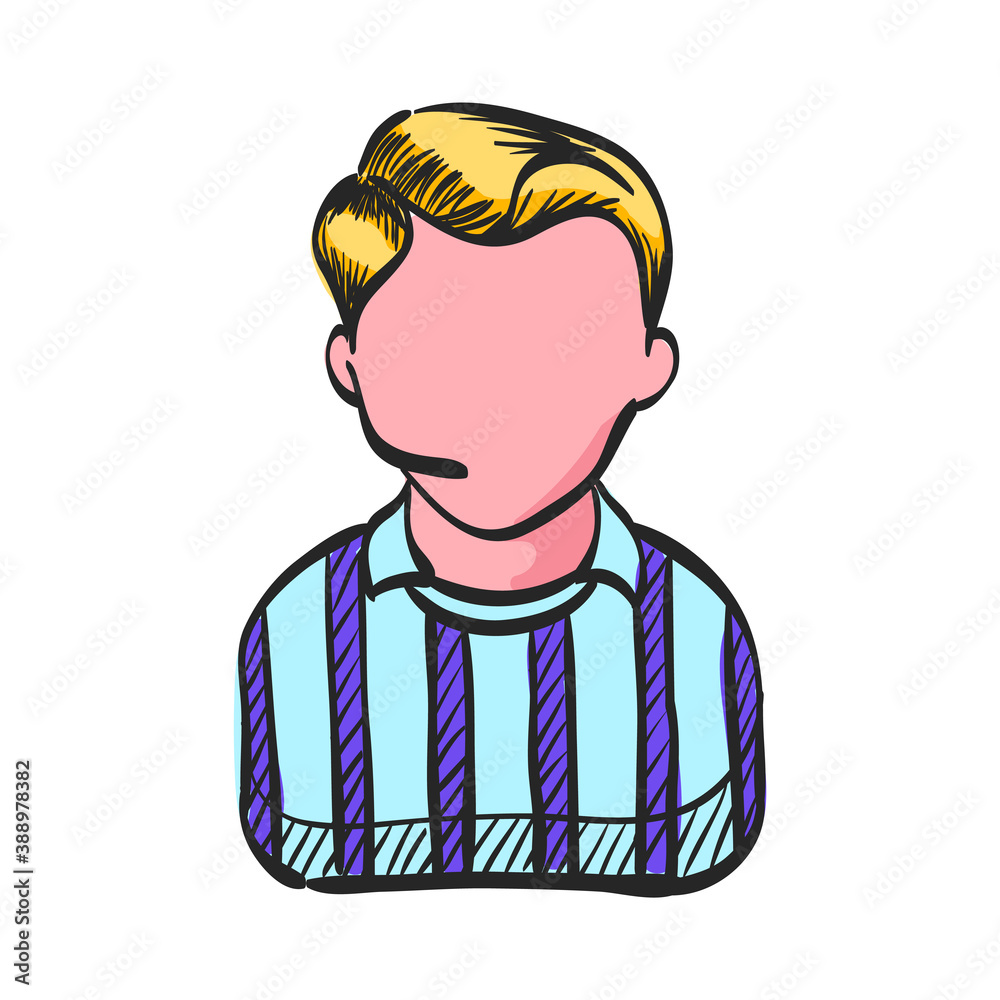 Referee avatar icon in color drawing. Sport football soccer competition ...