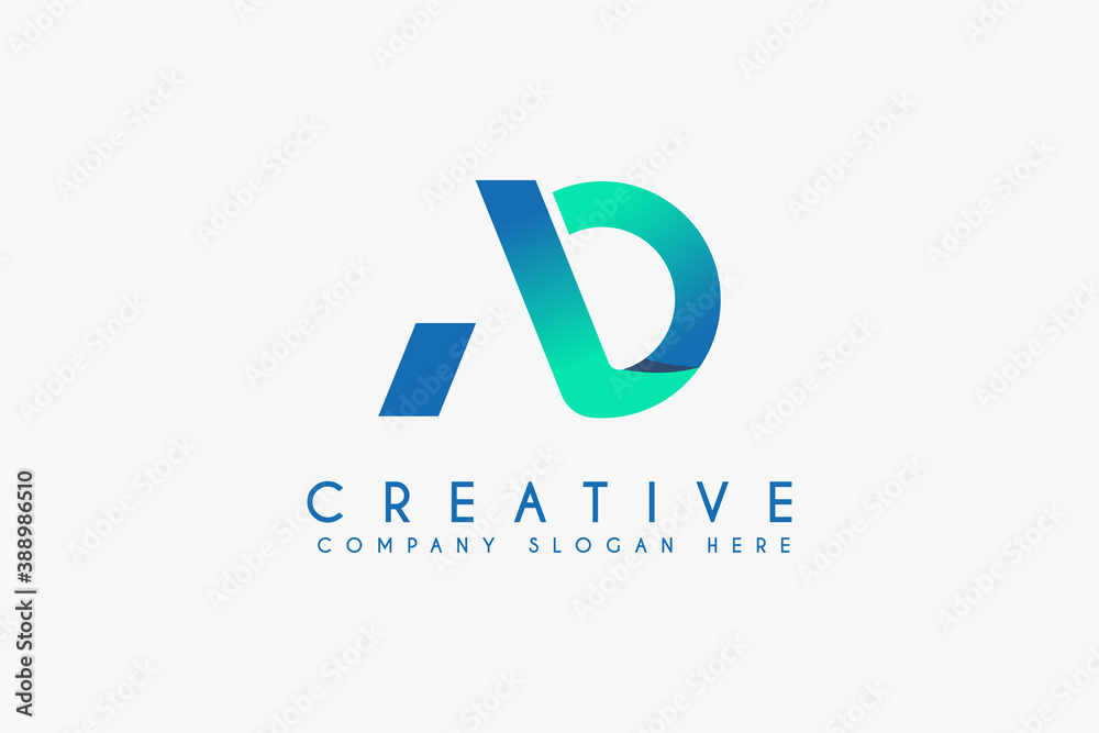Initial Letter AD logo design vector illustration. Letter AD icon ...