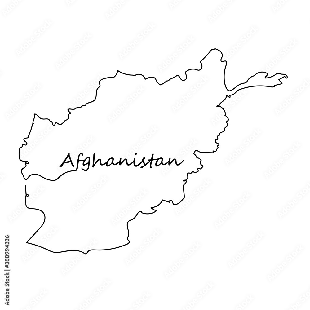 Map of Afghanistan - one line drawing. Vector illustration continuous ...