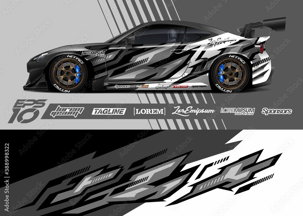 Car livery design vector. Graphic abstract stripe racing background ...