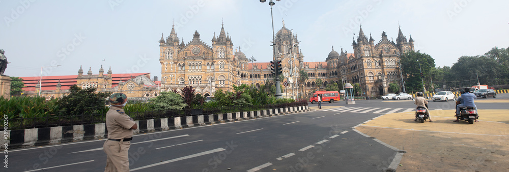 25 October 2020 Panoramic View of Chhatrapati Shivaji Terminus railway ...