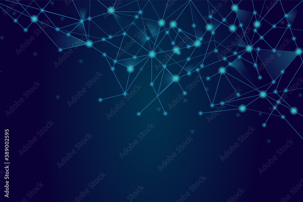 Vecteur Stock Network abstract connection isolated on blue background ...