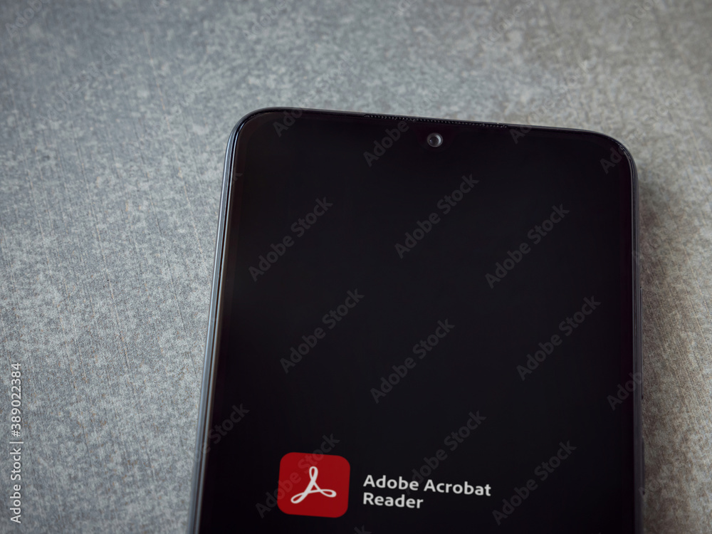 Lod, Israel - July 8, 2020: Adobe Acrobat Reader app launch screen with ...