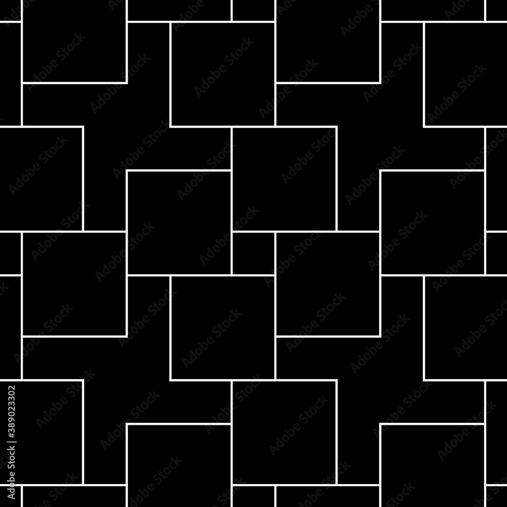 Parquet vector. Black figures tessellation on white background ...