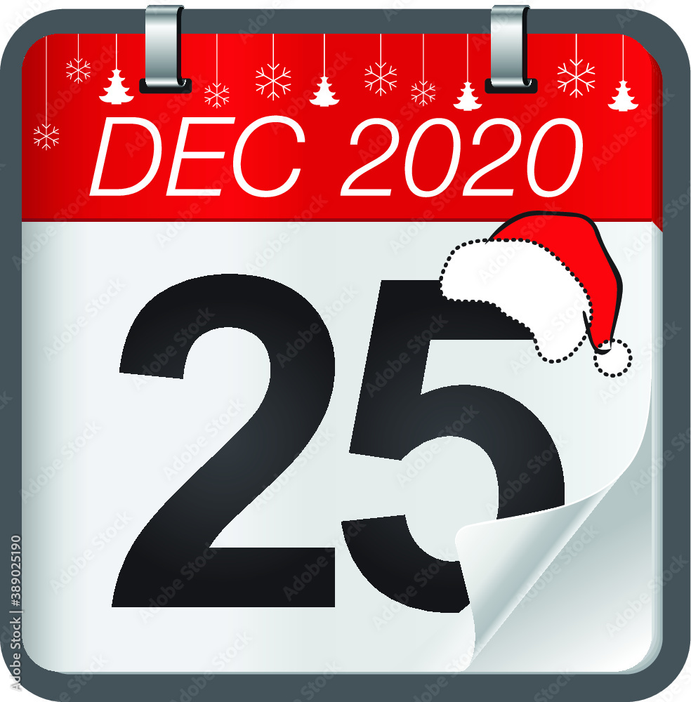 Christmas day calendar 2020. Christmas day is coming, wish you all the ...