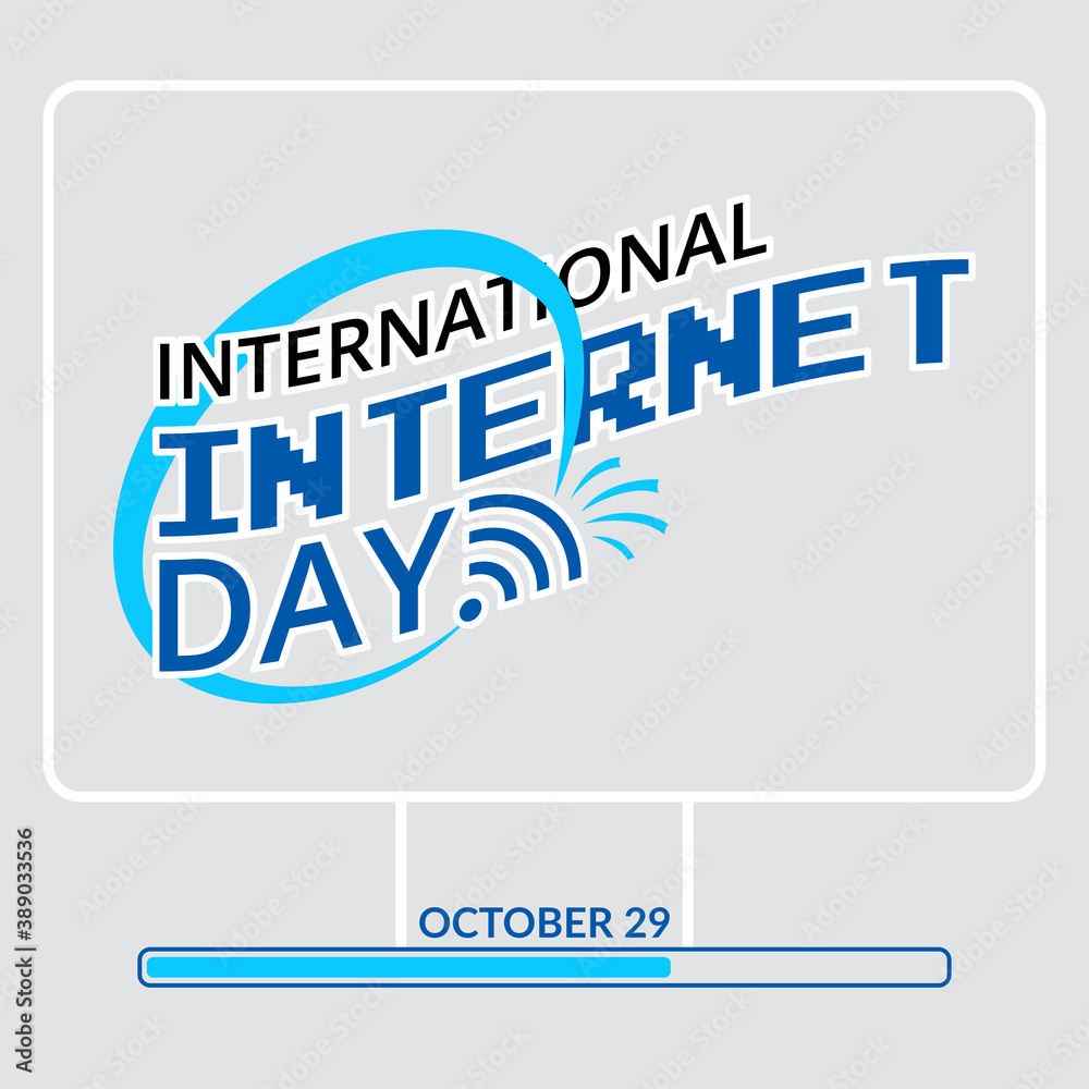 International Internet Day poster design concept, celebrate awareness ...