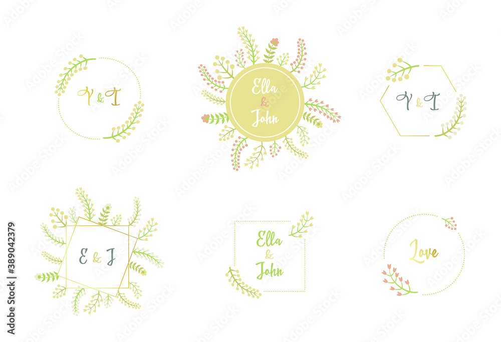 Floral vector frame. Set of decorative floral backgrounds for text ...