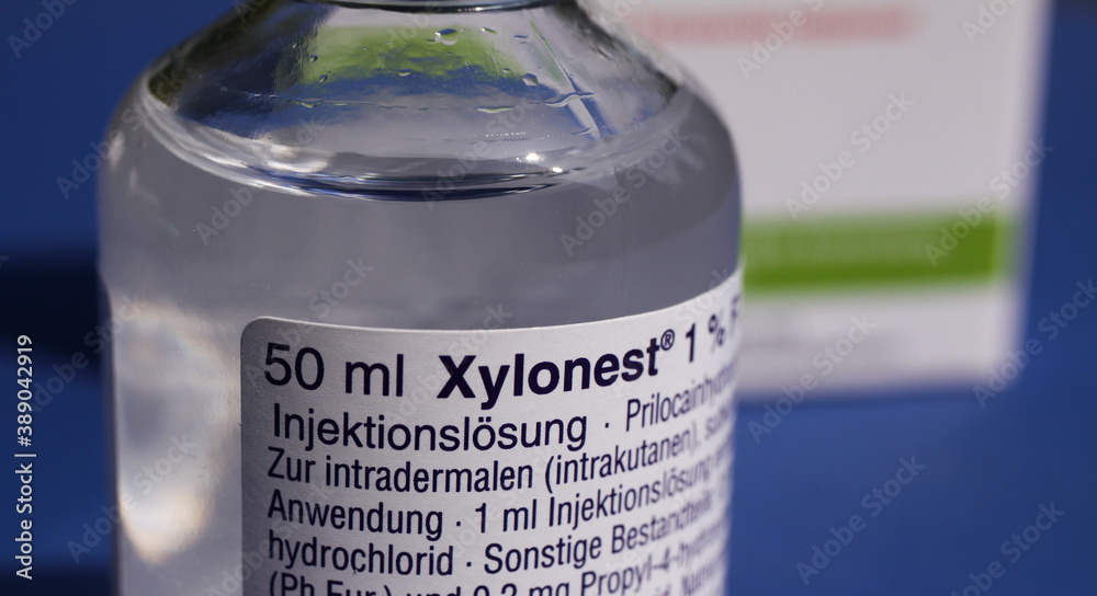 Viersen, Germany - May 8. 2020: Close up of bottle with local ...