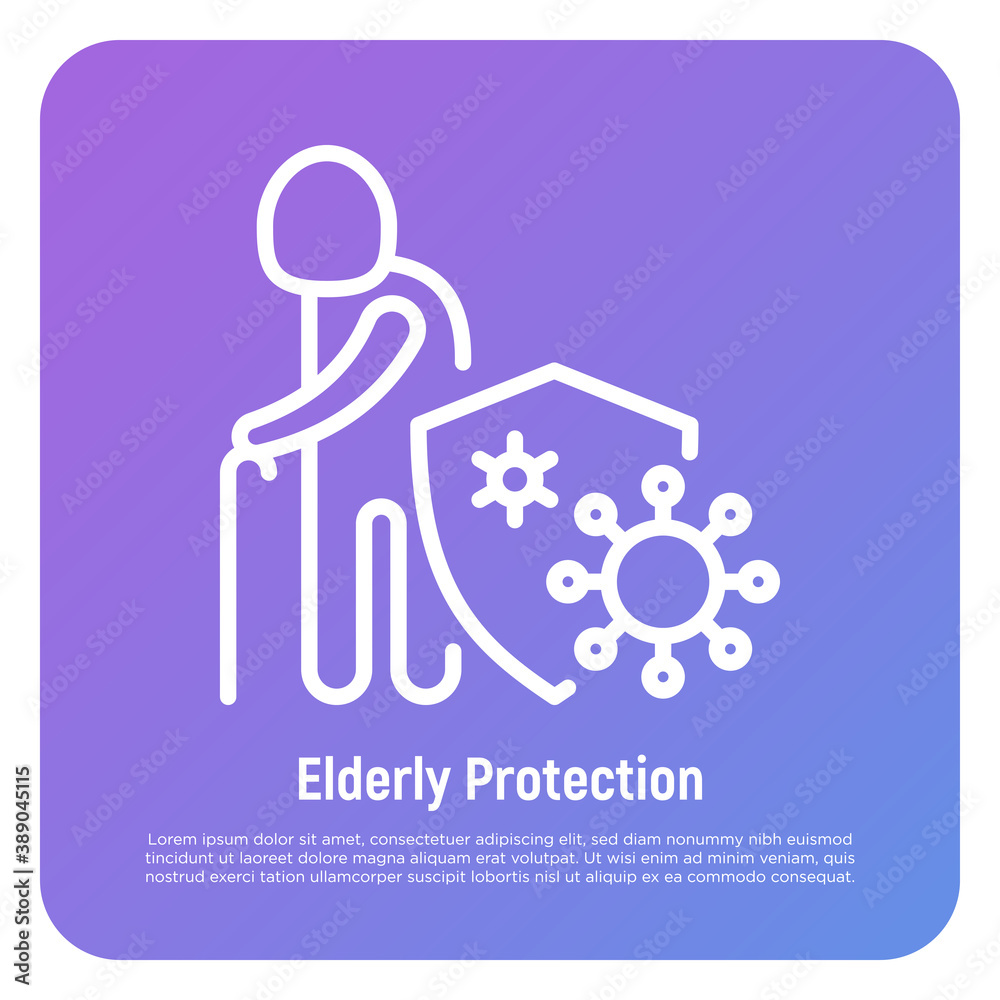 Vetor De Virus Protection For Elderly Person Ald Person Is Protected