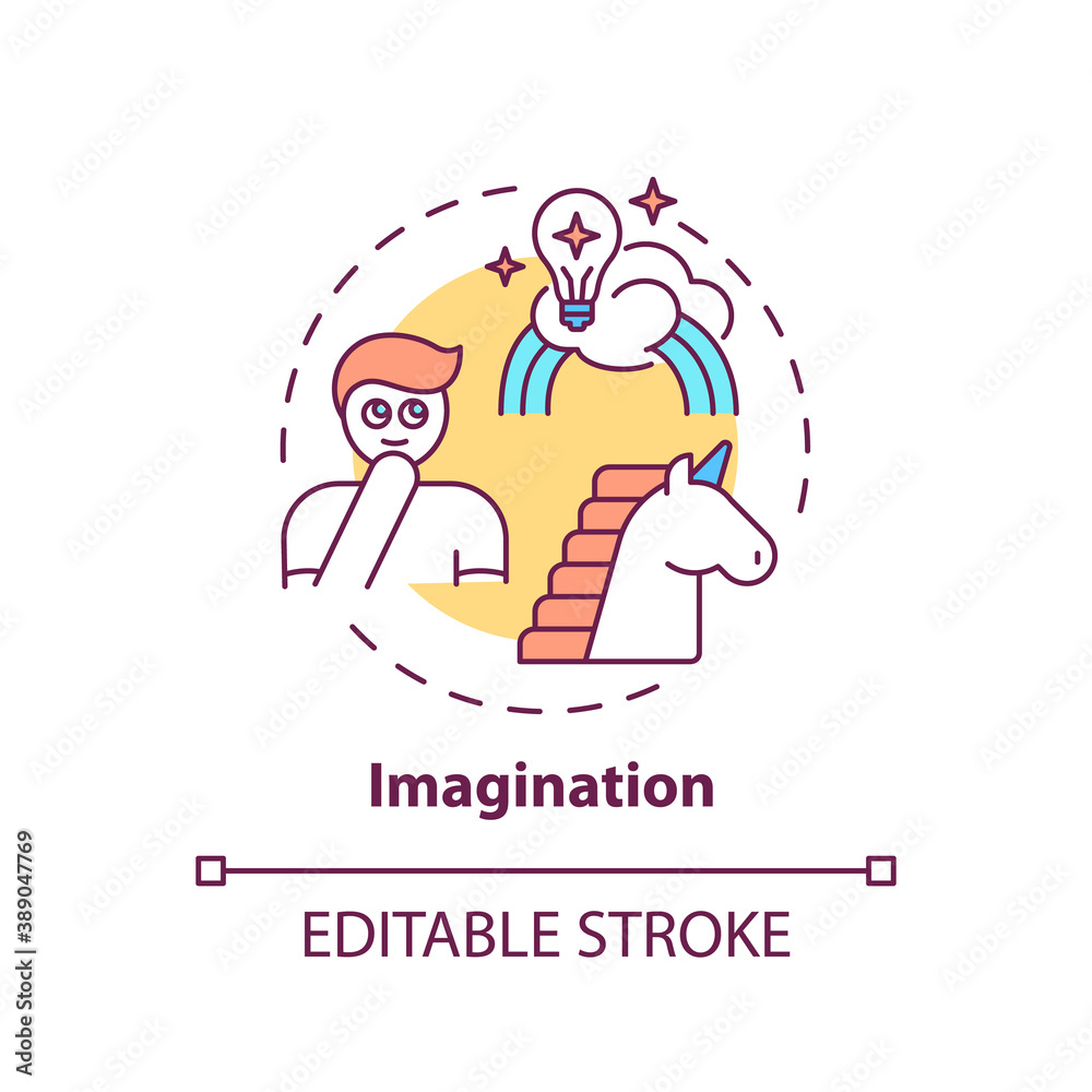 Imagination concept icon. Creative thinking skills. Useful mind ...