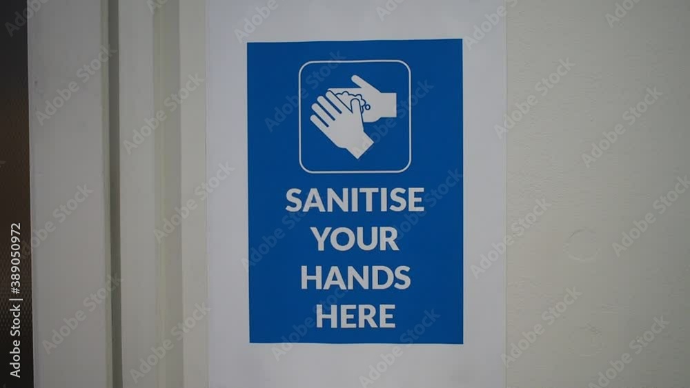 Covid-19, coronavirus health & safety poster. Sanitise your hands here ...