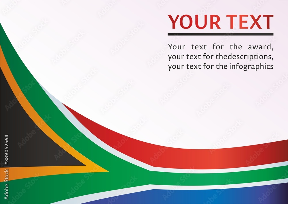 Flag of South Africa, Republic of South Africa, template for the award ...