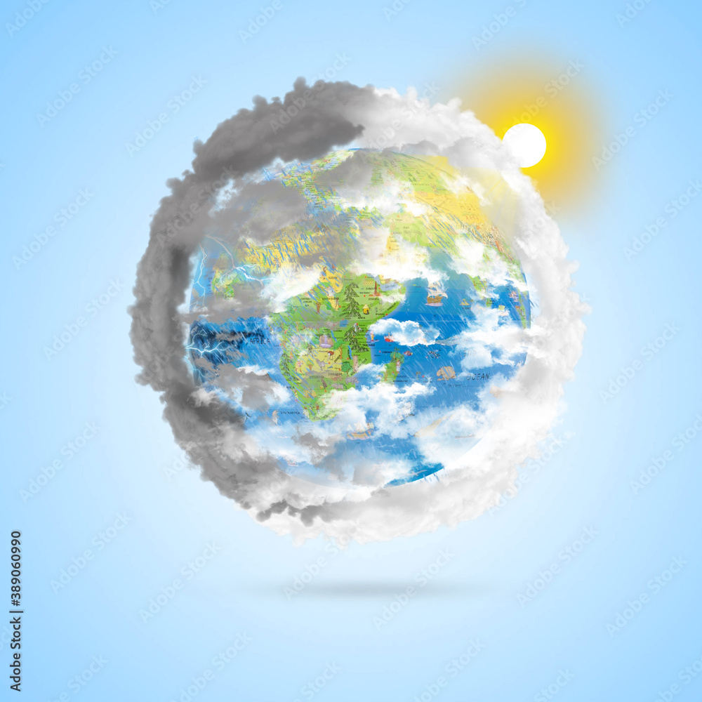 Meteorological day, World Meteorological day, March 23. Greeting card ...