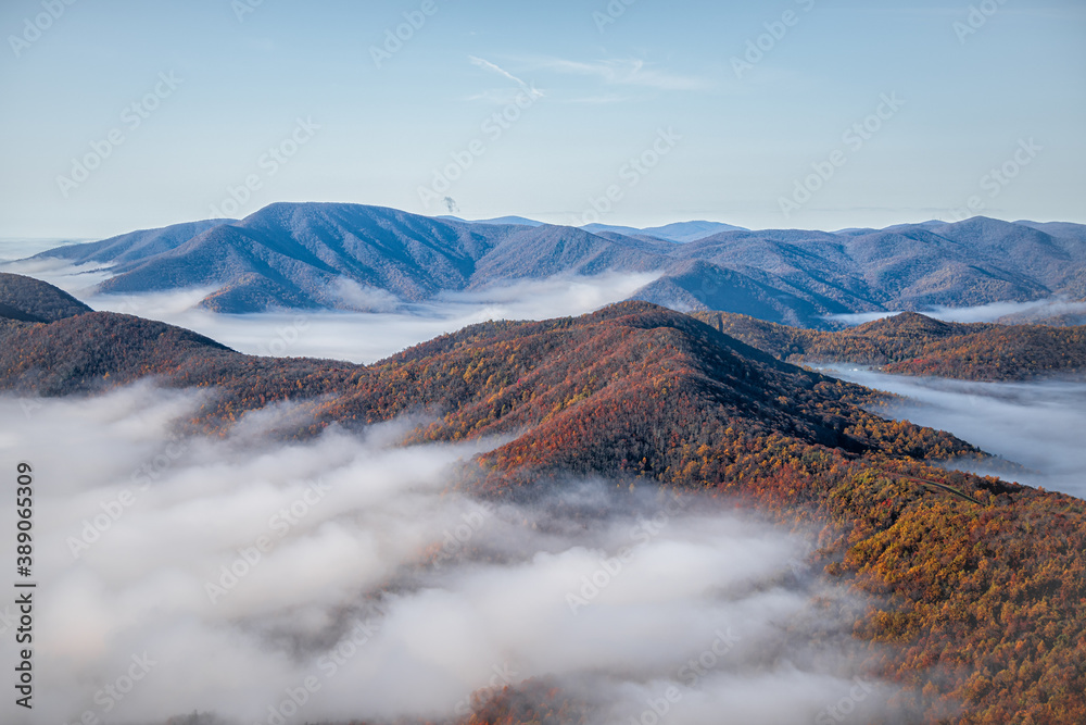 Devil's Knob Overlook at Wintergreen resort town with Blue Ridge ...
