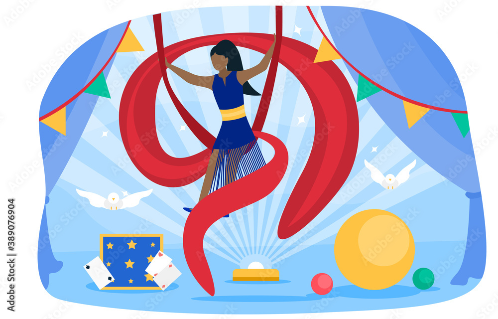 Circus Carnival Performance, Show. Character Typography Horizontal ...