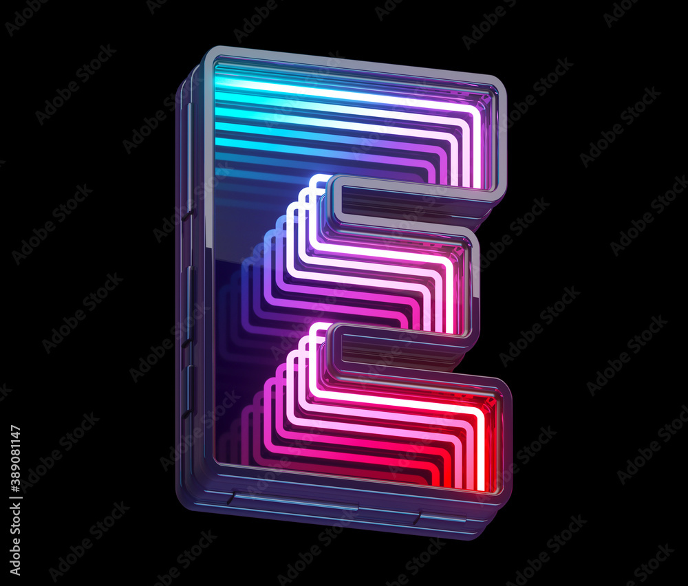 Infinity light neon font. Letter E. Stock Illustration | Adobe Stock