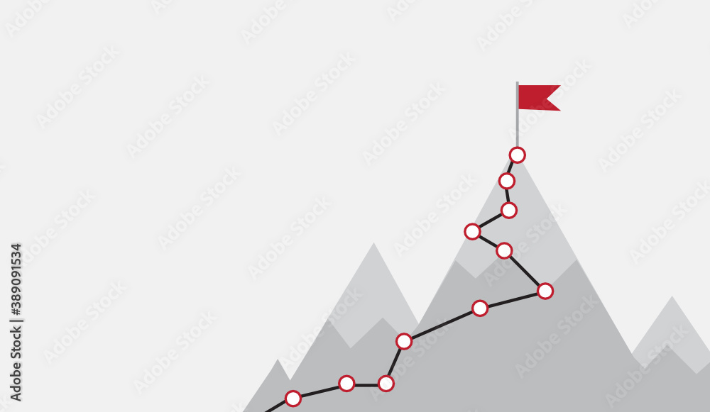 Mountain Infographic Timeline with Steps to Summit Stock Vector | Adobe ...