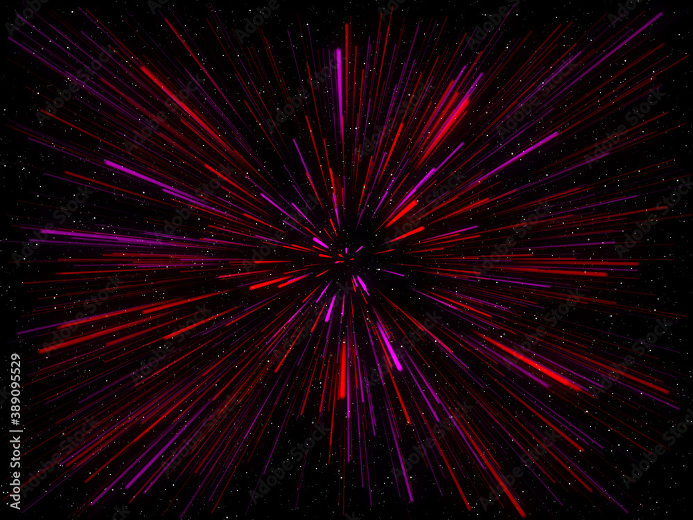3D abstract space background with warp tunnel effect Stock Illustration ...