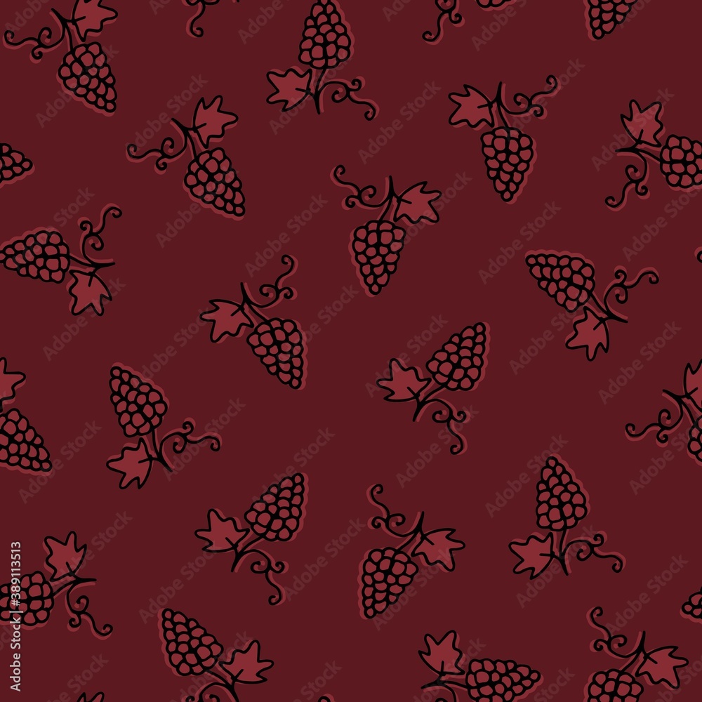 seamless pattern grapes. wrapping paper for wine. pattern for red wine ...