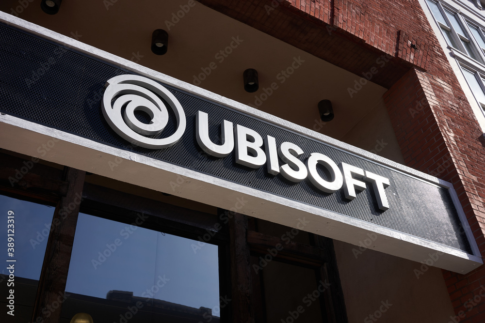 San Francisco, CA, USA - Feb 8, 2020: The Ubisoft sign is seen at the ...