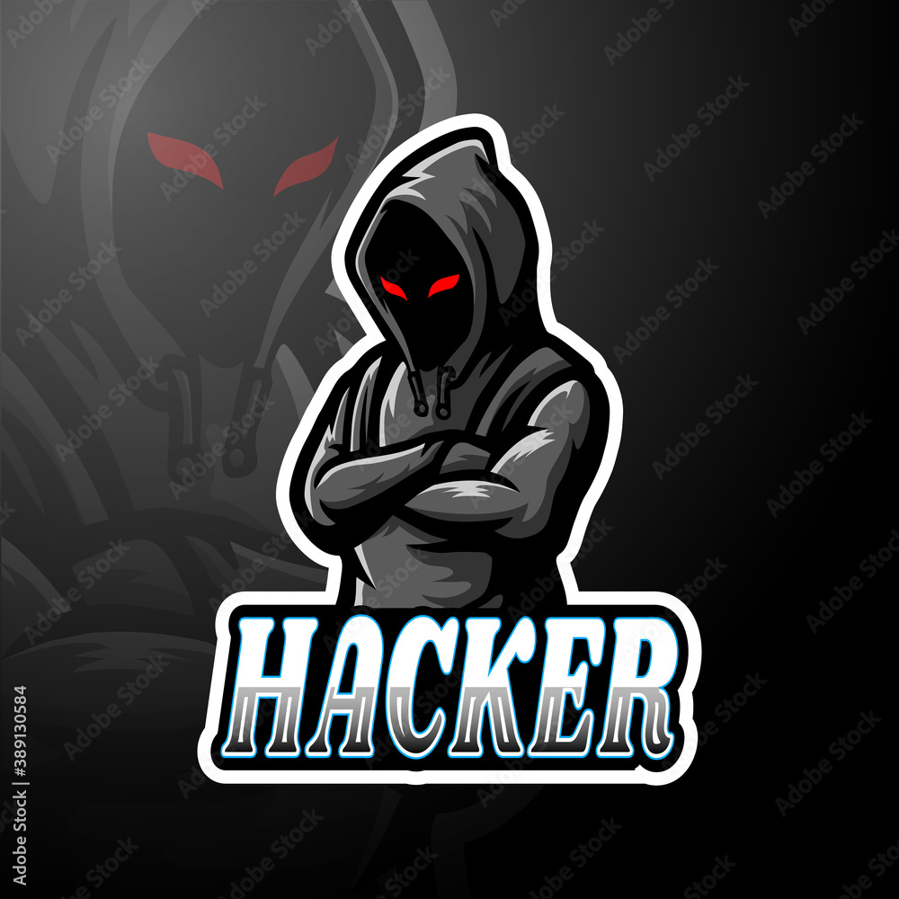 Hacker esport logo mascot design Stock Vector | Adobe Stock