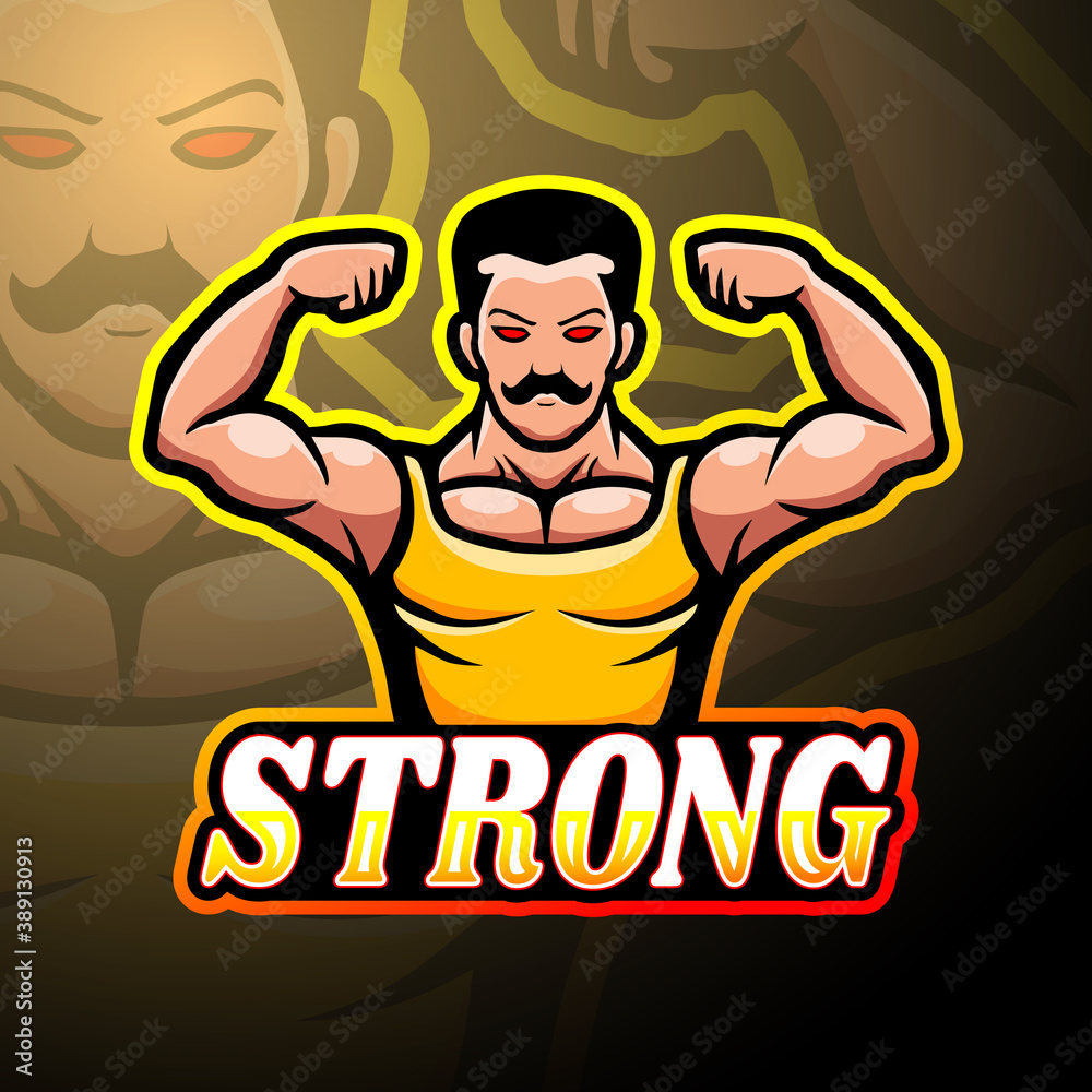 Muscle esport logo mascot design Stock Vector | Adobe Stock