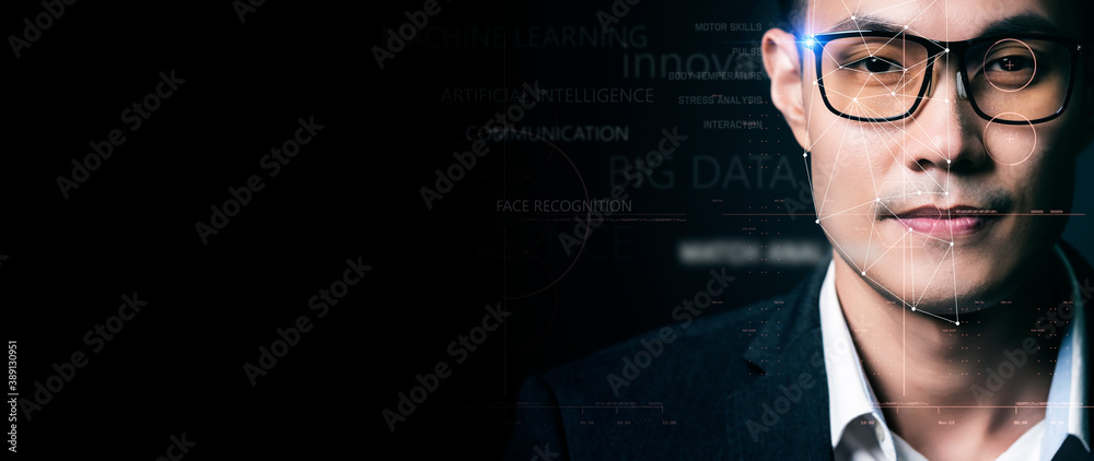 Man and smart future technology, CEO businessman futuristic graphic ...