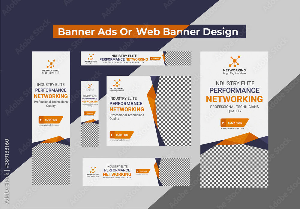 Networking Banner Ads, Web Banners, ads Banner Design Stock Vector ...