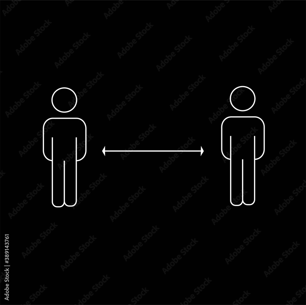 People keep a social distance. The space for the safety of people ...
