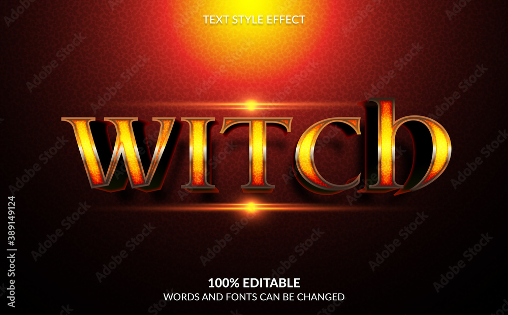 Editable Text Effect, Witch Text Style Stock Vector | Adobe Stock