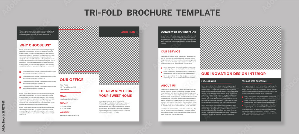 Interior Design Trifold template, Trifold Brochure Layout, Brochure ...