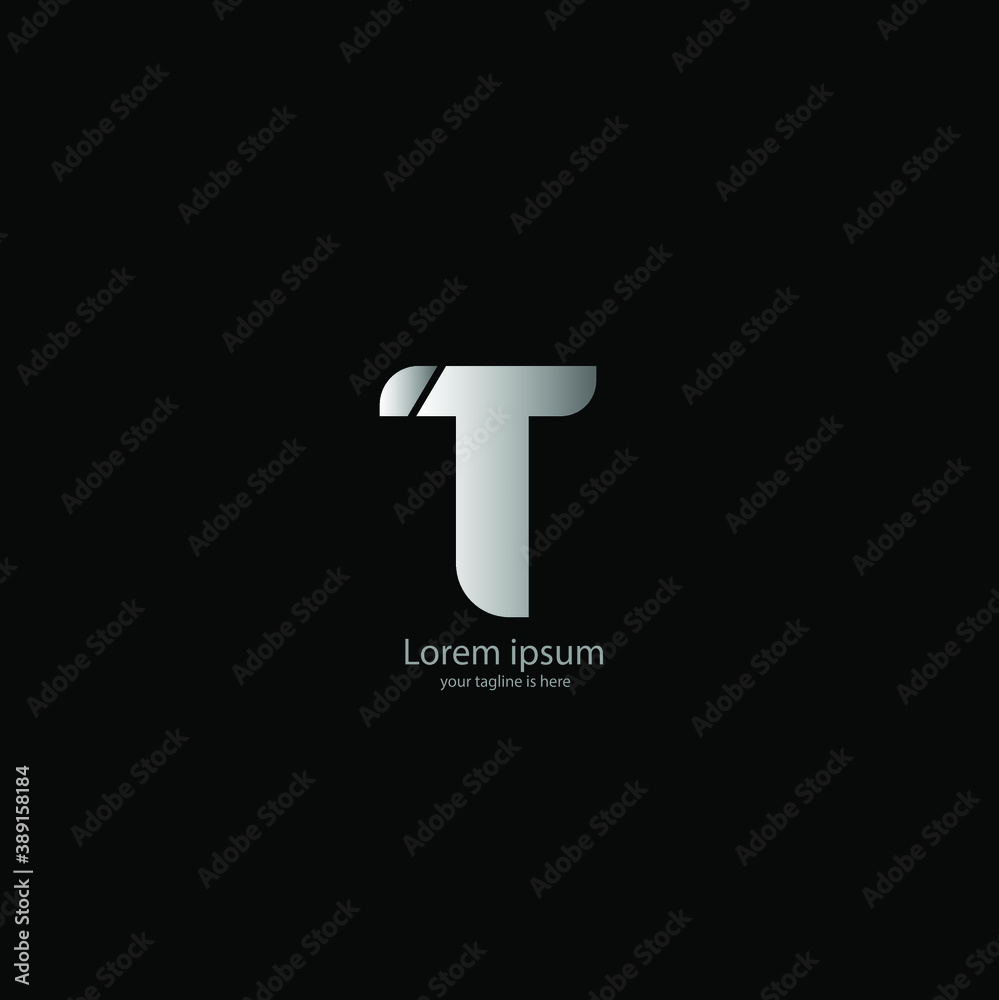 simple elegant logo og letter t with white background Stock Vector ...