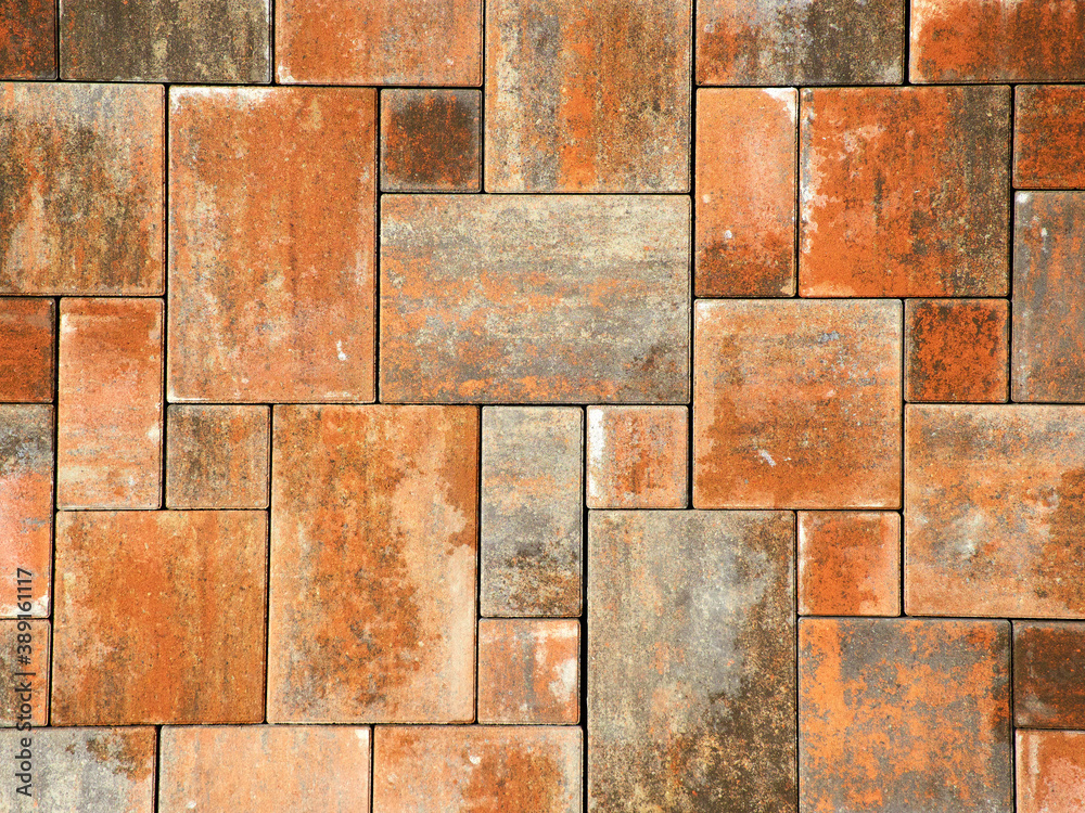 Decorative paving slabs in terracotta color. Stock Photo | Adobe Stock